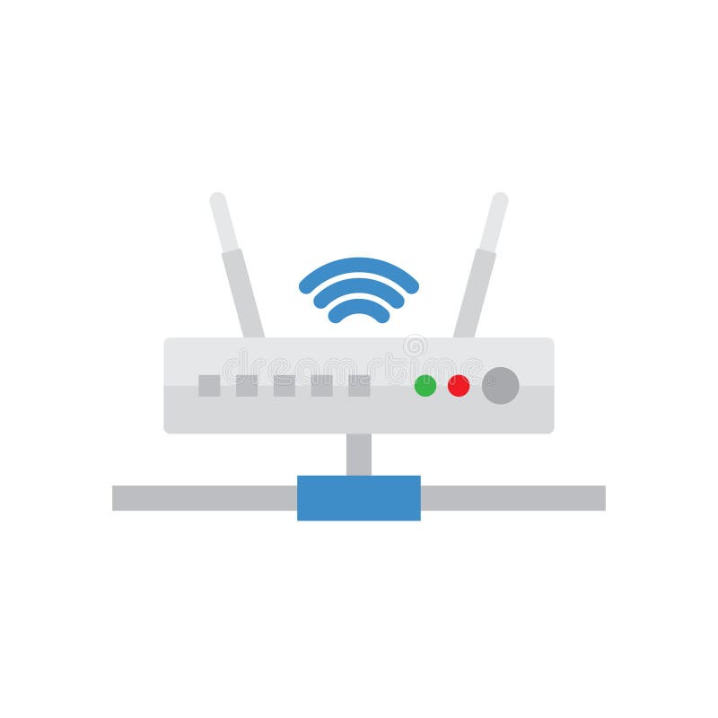 Router and Signal Symbol. Wi-Fi Router Stock Vector - Illustration of ...