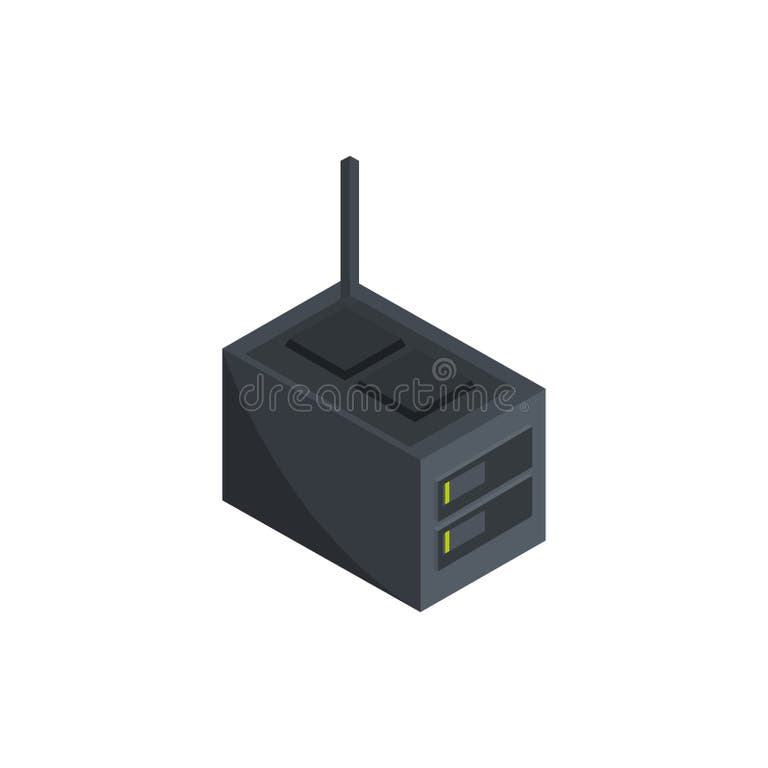 Router Signal Technology Hardware Device Computer Isometric Stock ...