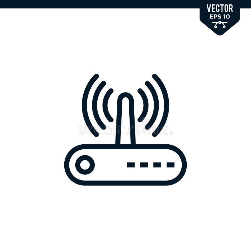 Router-Symbol Sammlungslinienart Vektor Abbildung - Illustration von ...