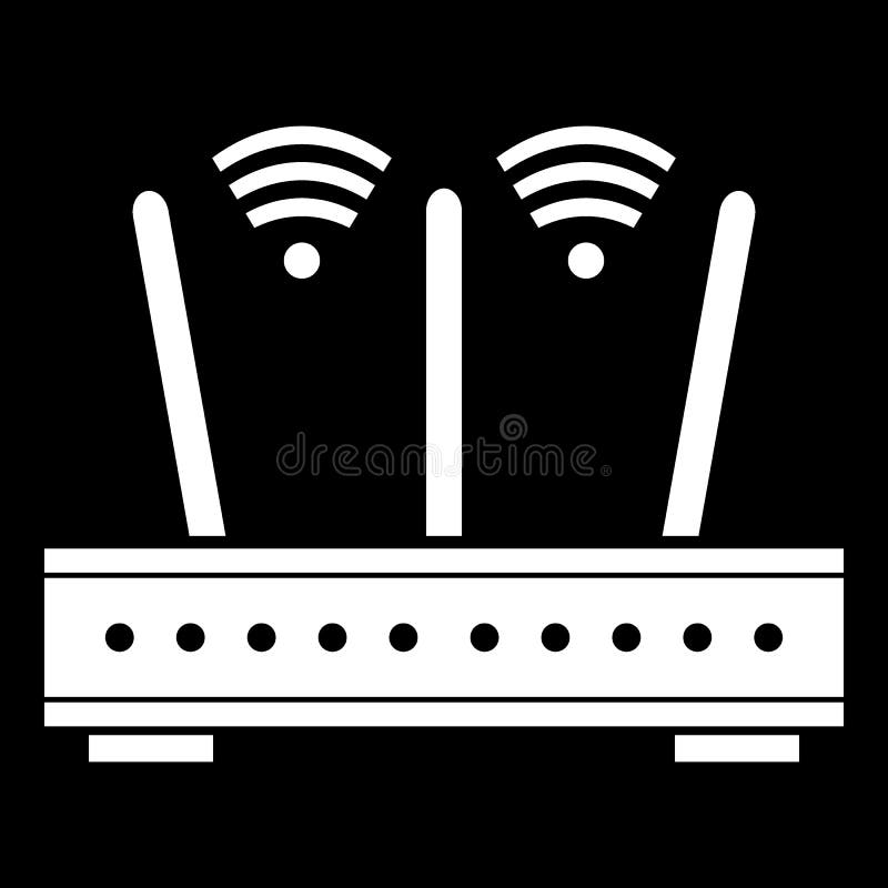 Routersymbol in weiß stock abbildung. Illustration von elektronisch ...