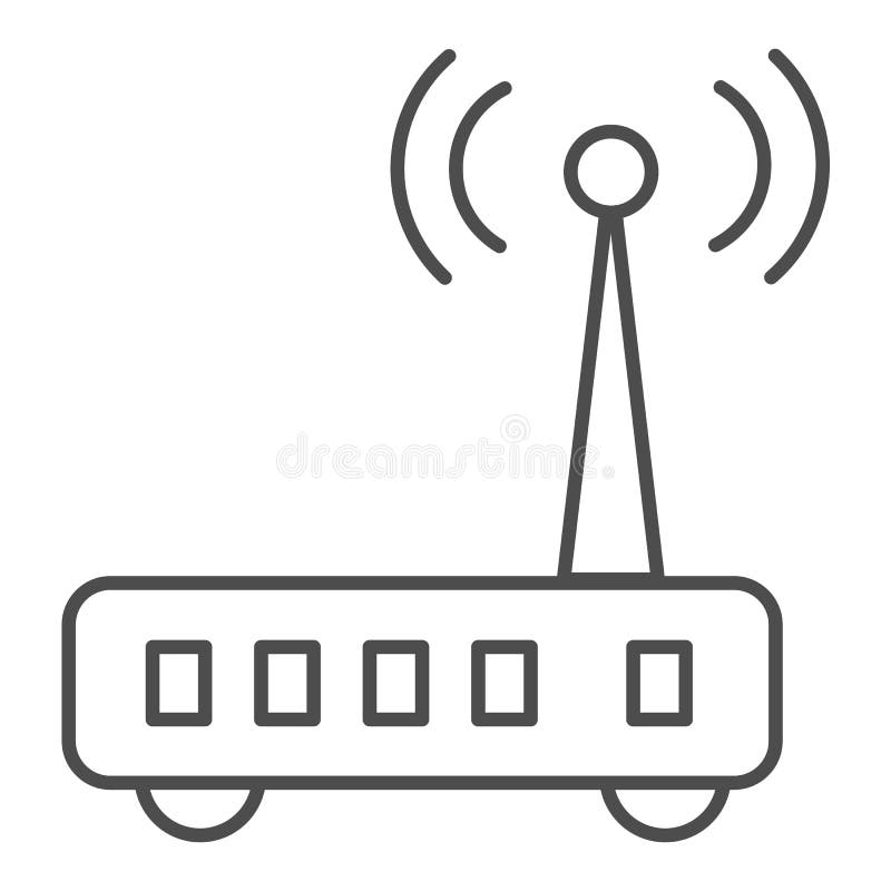 Router Thin Line Icon. Wifi Device with Antenna Symbol, Outline Style ...