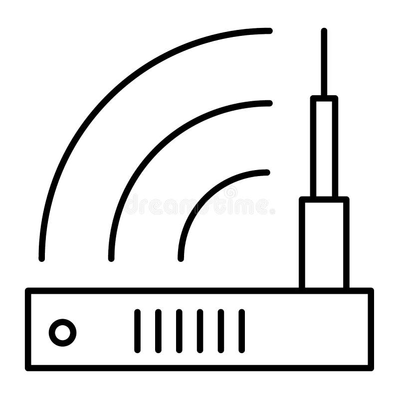 Router Thin Line Icon. Wifi Device with Antenna Symbol, Outline Style ...
