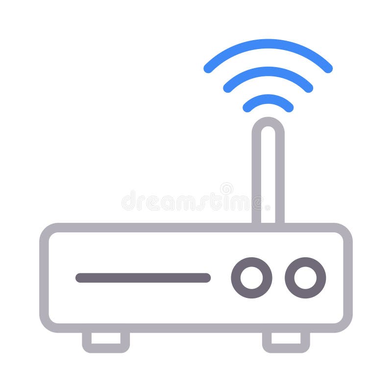 Router vector line icon stock vector. Illustration of icon - 136447971