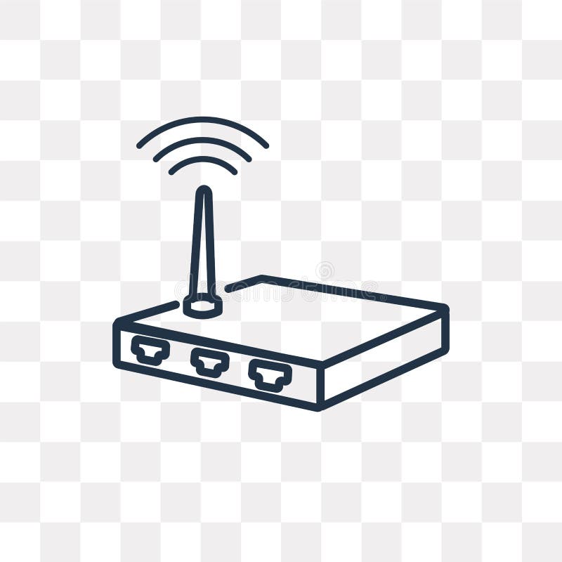 Router Vector Icon Isolated on Transparent Background, Linear Router ...