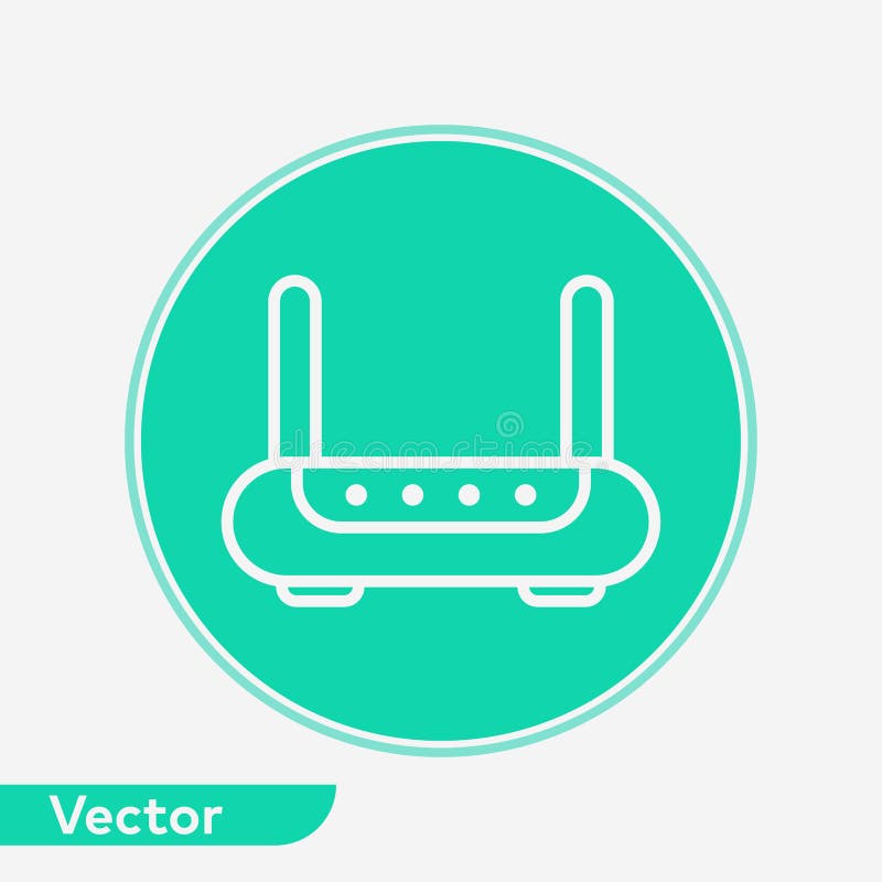 Router Vector Icon Sign Symbol Stock Vector - Illustration of office ...