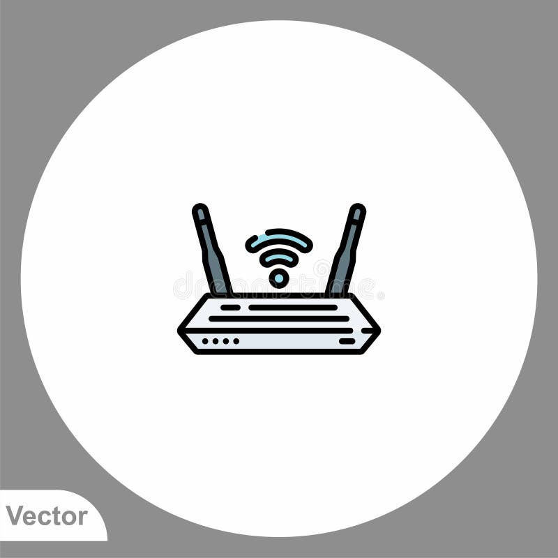 Router Vector Icon Sign Symbol Stock Vector - Illustration of business ...