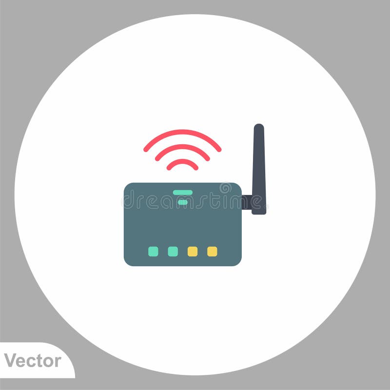 Router Vector Icon Sign Symbol Stock Illustration - Illustration of ...