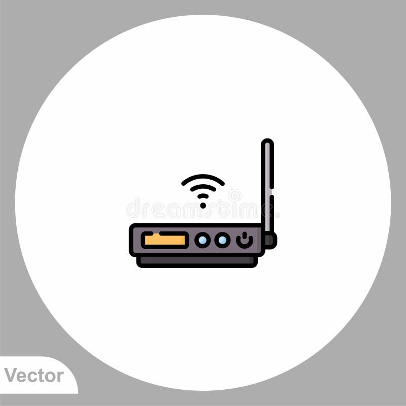 Router Outline and Filled Vector Icon Sign Symbol Stock Vector ...