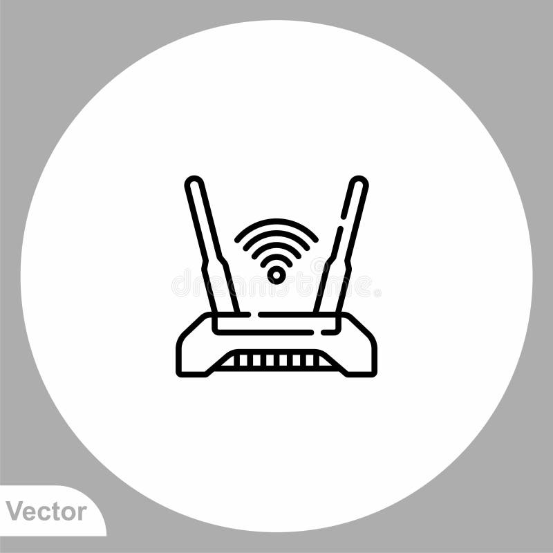Router Vector Icon Sign Symbol Stock Illustration - Illustration of ...