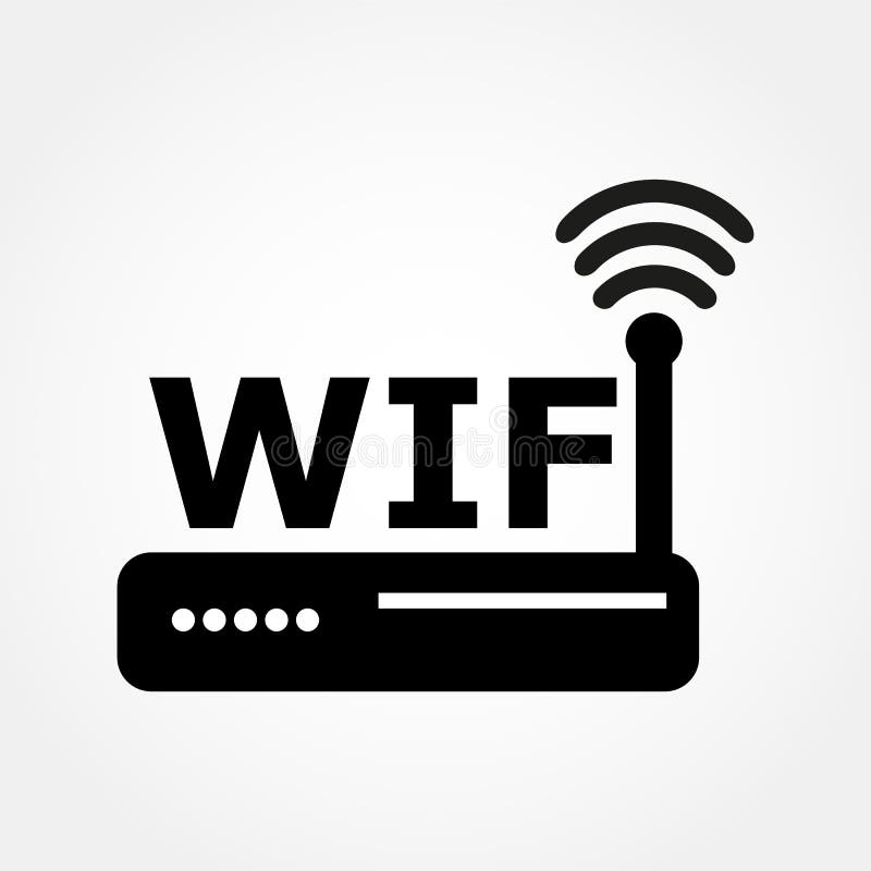 Router and Wi fi icon stock vector. Illustration of broadcasting - 48955255