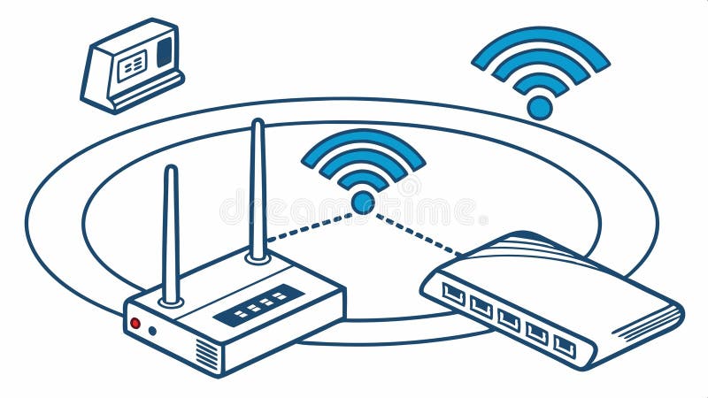 Router and WiFi Symbol, Internet Connection and Network Technology ...