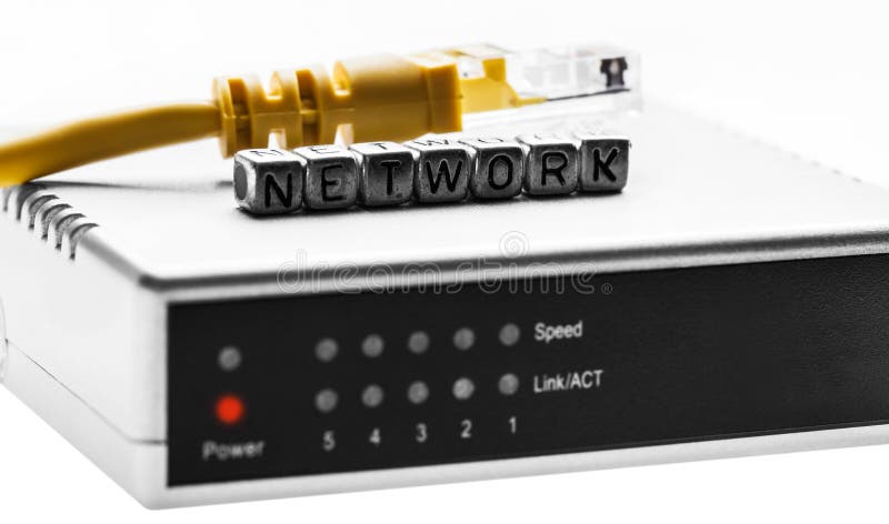 Router with wires closeup stock image. Image of ethernet - 61797953