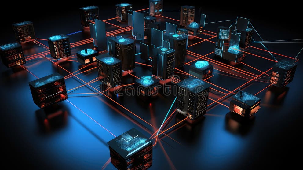 Routers data diagram stock illustration. Illustration of connections ...