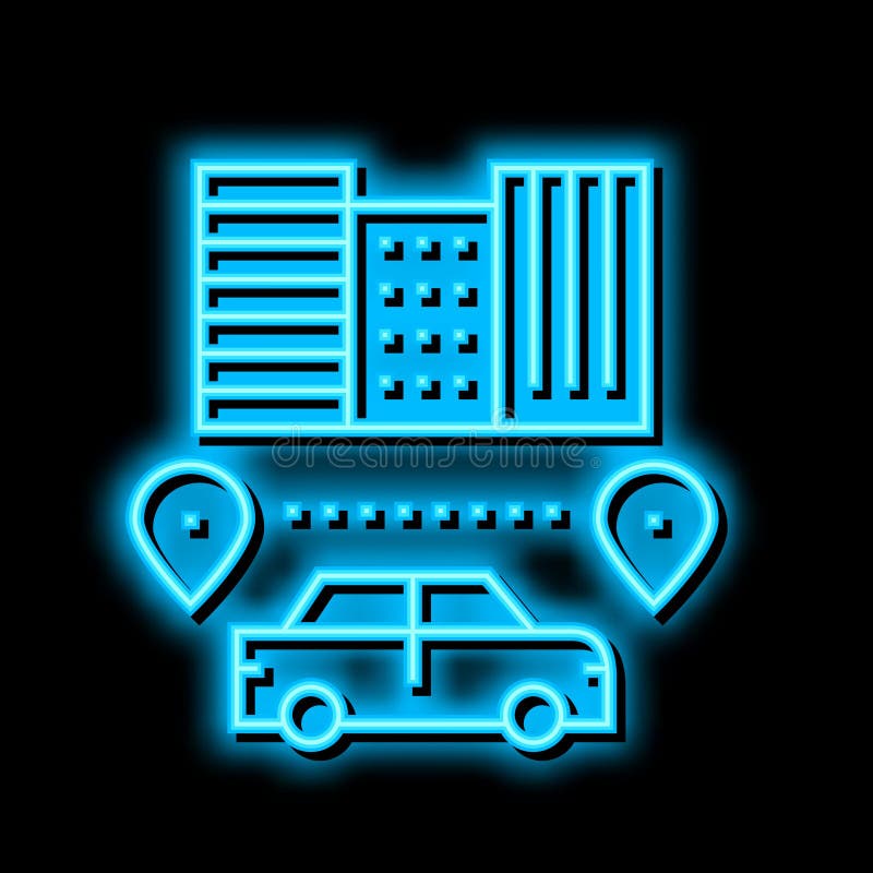 Routes Driving School Neon Glow Icon Illustration Stock Vector ...