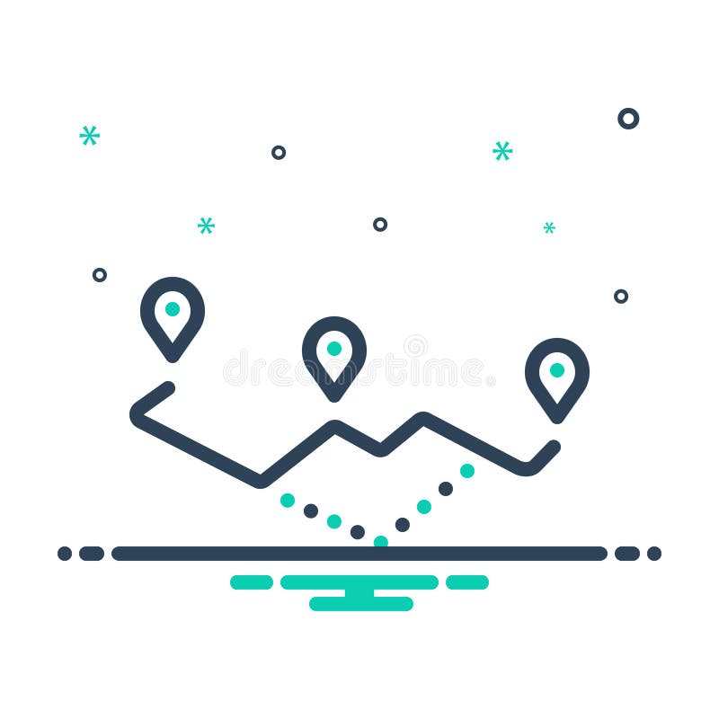 Mix Icon for Routes, Location and Land Path Stock Vector - Illustration ...