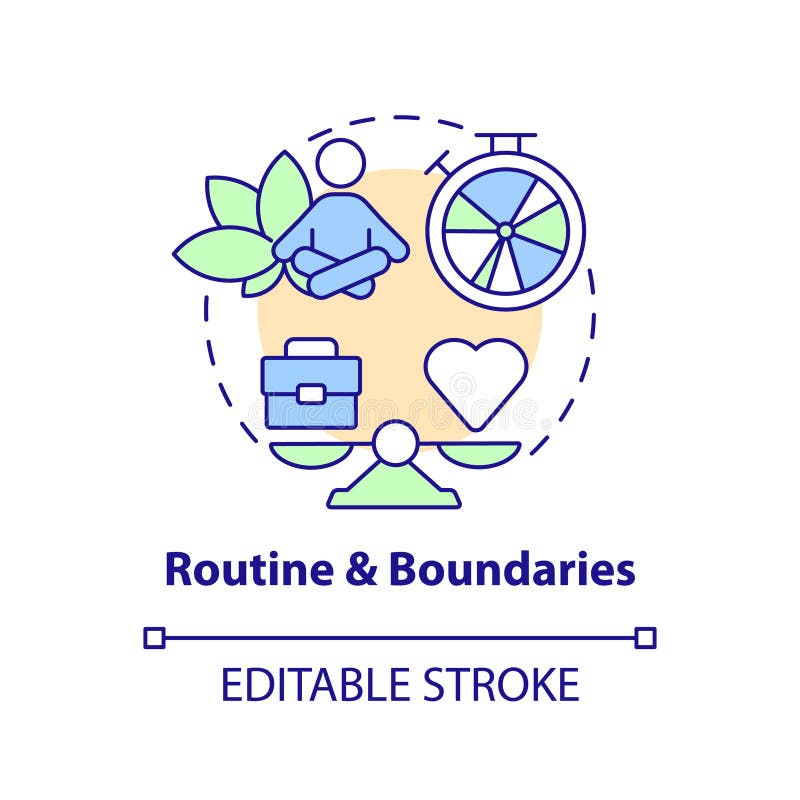 Routine and Boundaries Concept Icon Stock Vector - Illustration of ...