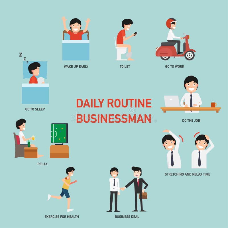 Daily Routine Business People Infographic,vector Stock Vector ...
