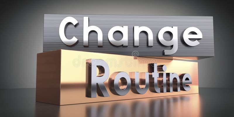 Routine, Change - Words on Metal Blocks Stock Illustration ...