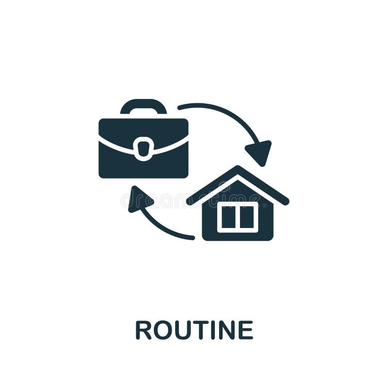 Routine Icon. Monochrome Simple Human Productivity Icon for Templates ...