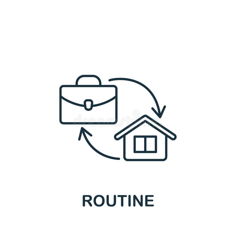 Routine Icon. Monochrome Simple Human Productivity Icon for Templates ...