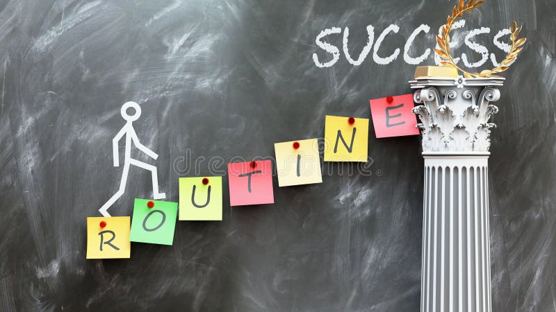 Routine leads to Success stock illustration. Illustration of idea ...