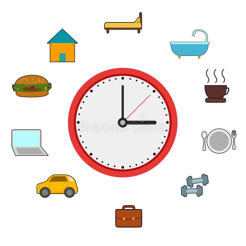 Daily Routine Set of Vector Icons Stock Vector - Illustration of corona ...