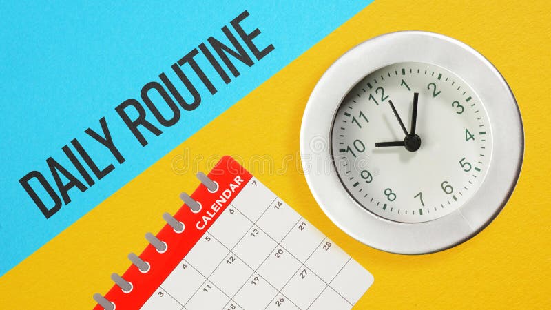 Daily Routine is Shown Using the Text and Photo of Clock Stock Photo ...