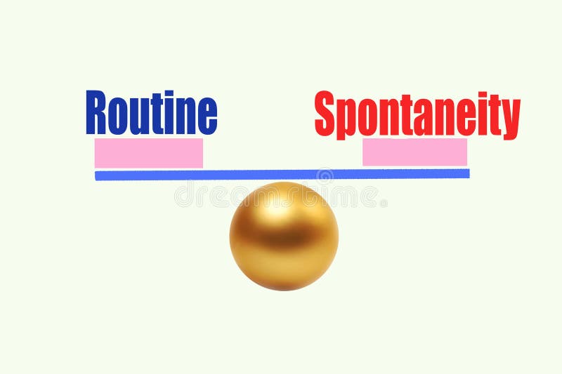 Routine and Spontaneity Lifestyle Balance Concept 3d Illustration Stock ...