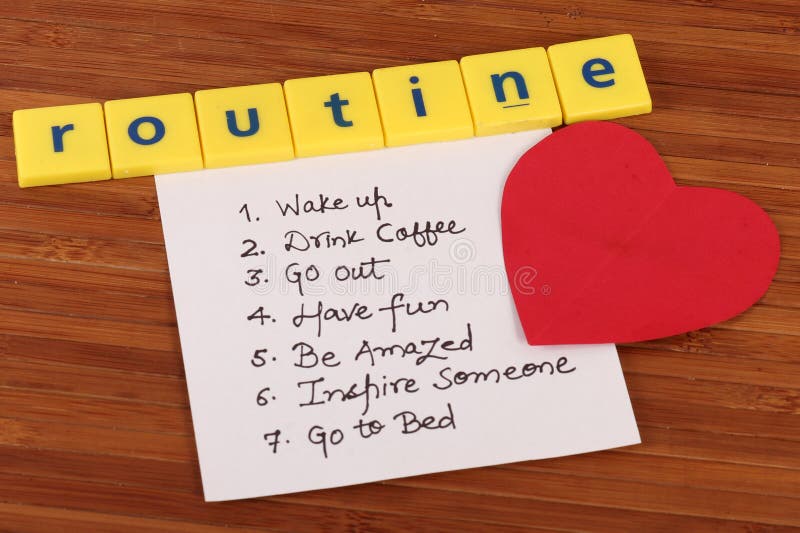 Routine work list stock photo. Image of list, heart - 112166314