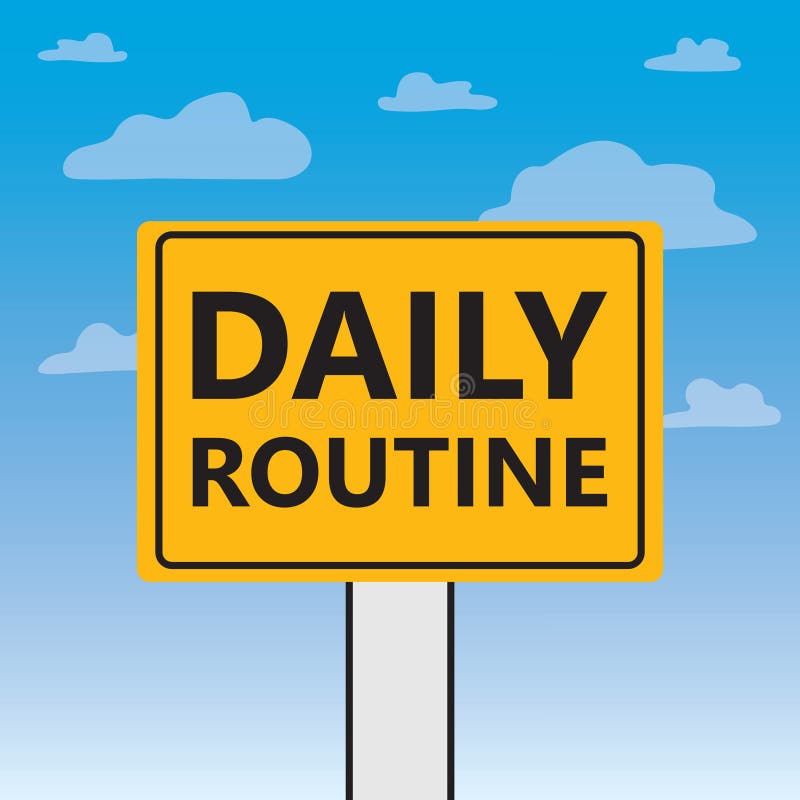 Daily Routine Written on a Billboard Stock Vector - Illustration of ...