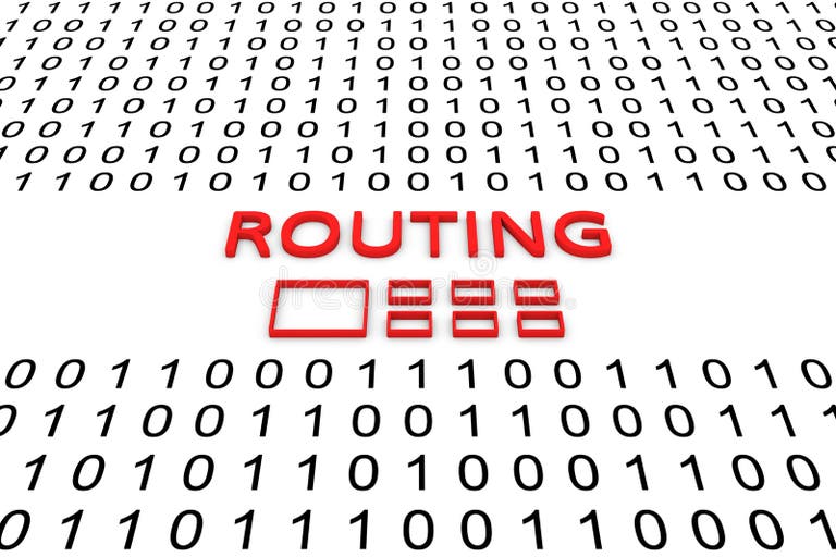 ROUTING Concept Binary Code 3d Stock Illustration - Illustration of ...