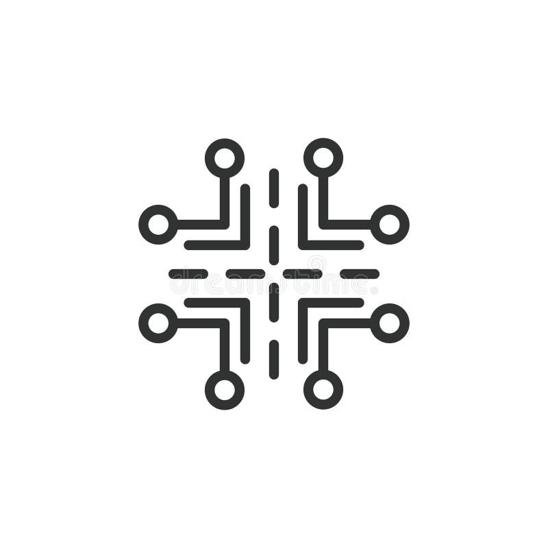 Routing, Icon in Line Design. Routing, Network, Connection, Map, Navigation, Internet, Path on ...