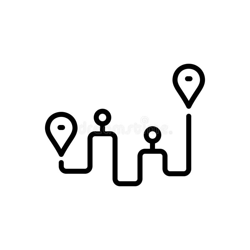 Black Line Icon for Routing, Pathway and Tracking Stock Vector ...