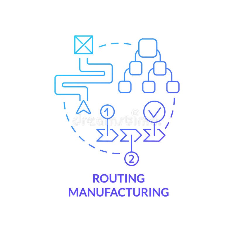 Routing Manufacturing Blue Gradient Concept Icon Stock Vector ...
