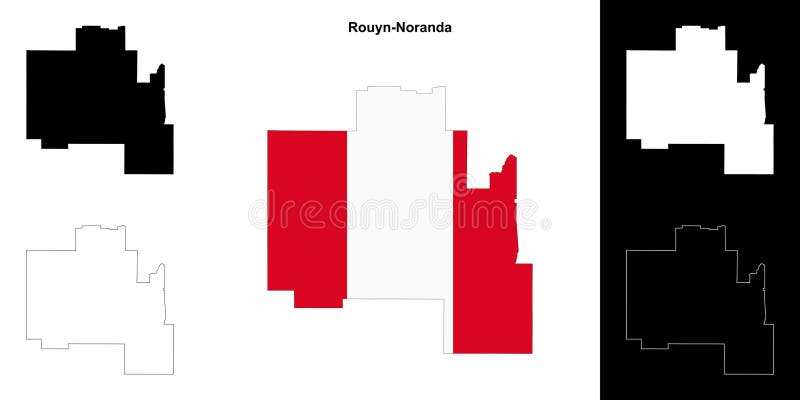 Rouyn-Noranda outline map stock vector. Illustration of rouyn - 361012064