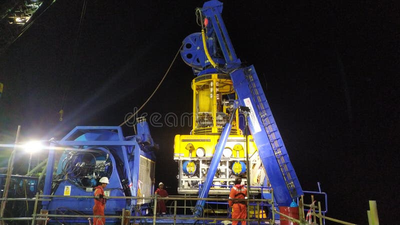 ROV, TMS, LARS, and Winch for Subea Operation Editorial Stock Image ...
