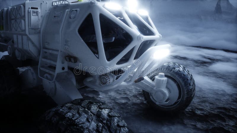 Rover on Alien Planet. Mars Surface. 3d Rendering. Stock Illustration ...