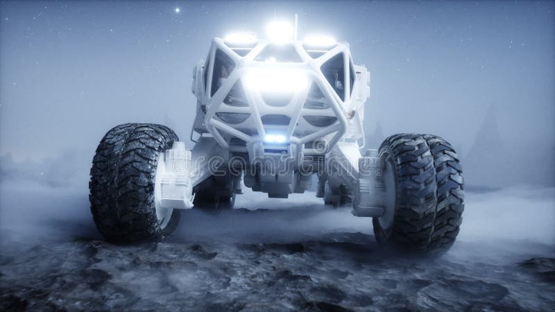 Rover on Alien Planet. Mars Surface. 3d Rendering. Stock Illustration ...