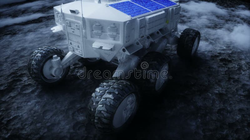 Rover on Alien Planet. Mars Surface. Realistic 3d Animation. Stock ...