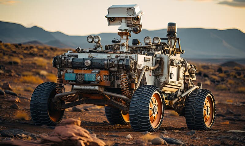 Rover Maneuvering through Martian Sand Stock Image - Image of science ...