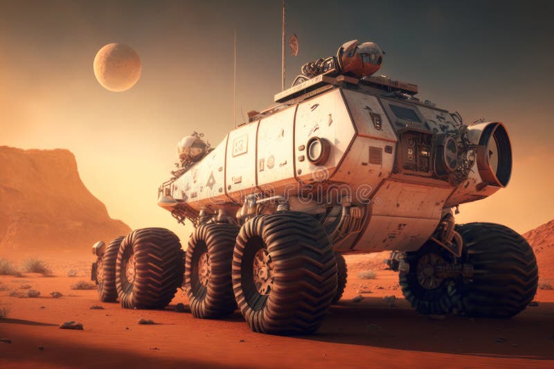 The Rover is on Mars. AI Generative Stock Illustration - Illustration ...