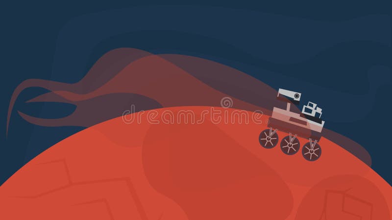 Rover on Mars Explores Mars. Flat Concept Vector Stock Vector ...