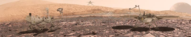Rover Perseverance and Insight Probe Appear Together on Mars Surface ...