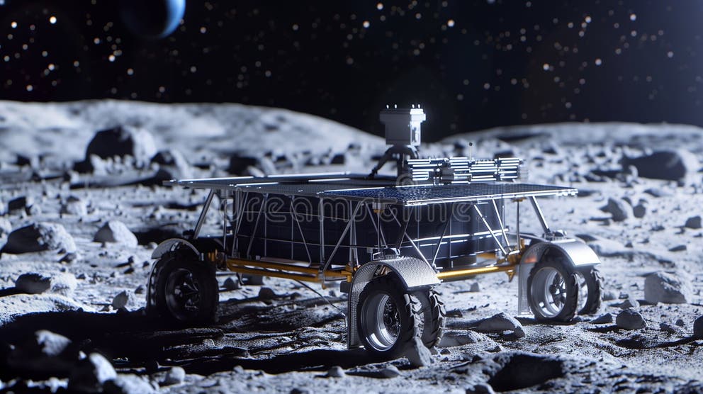 Rover Stands on Asteroid Surface Ready for Regolith Extraction ...