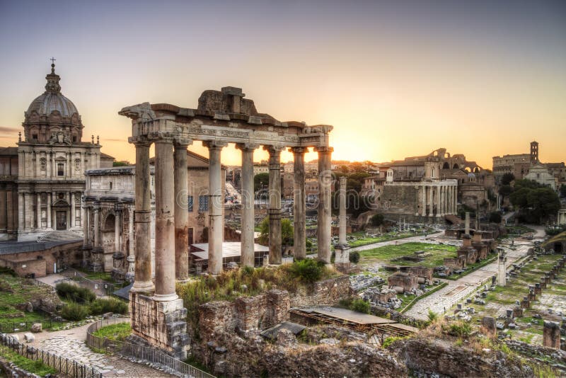 Rovine Romane a Roma, Il Forum Imperiale. Fotografia Stock - Immagine ...