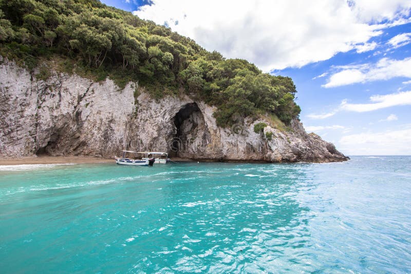 Rovinia Beach, Corfu, Greece Stock Photo - Image of beach ...