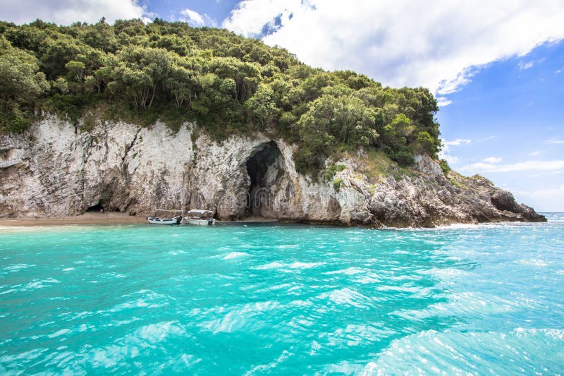Rovinia Beach, Corfu, Greece Stock Image - Image of ocean, rock: 110145307