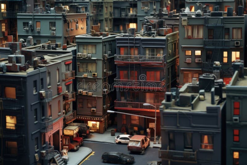 Row of Adjacent Buildings in Urban Setting Stock Image - Image of ...