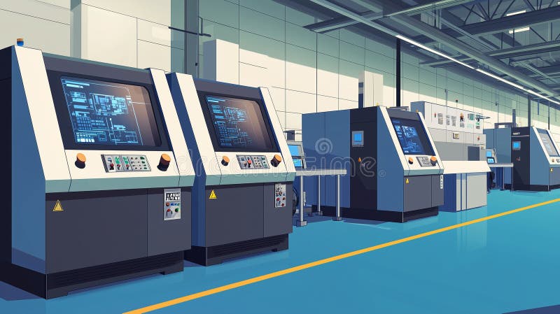 Industrial Machines in a Modern Manufacturing Facility Stock ...