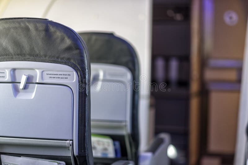 Row of Seats in an Airplane Stock Image - Image of distance, seats ...